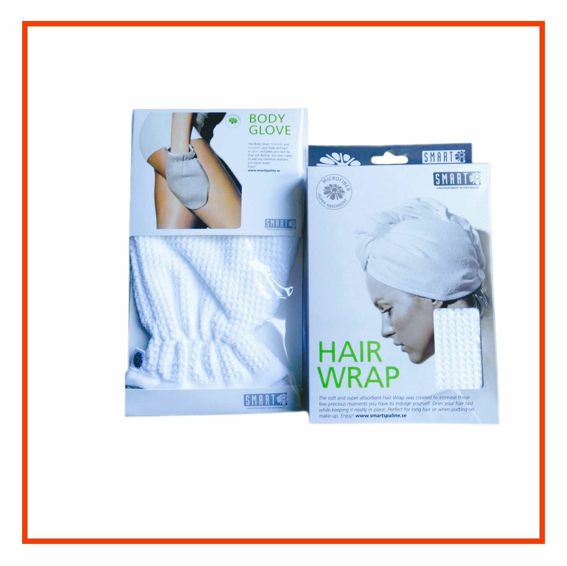 Набор для сауны SMART, белый, вафельная текстура, комплект из тюрбана и варежки