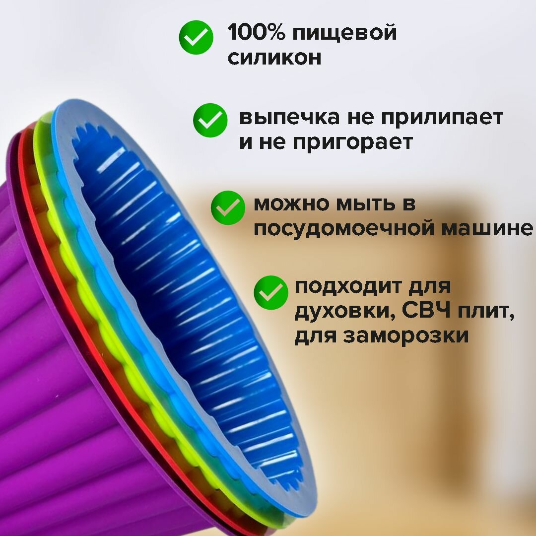 Форма для выпечки, круглая, жаропрочная, силикон, 19 см x 9 см, Пасха — фото 1