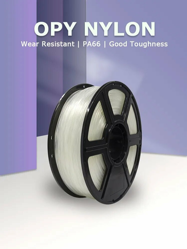Нейлоновая нить OPY 1,75 мм Полиамид для 3D-печати Прочный пластик 1 кг Натуральный цвет