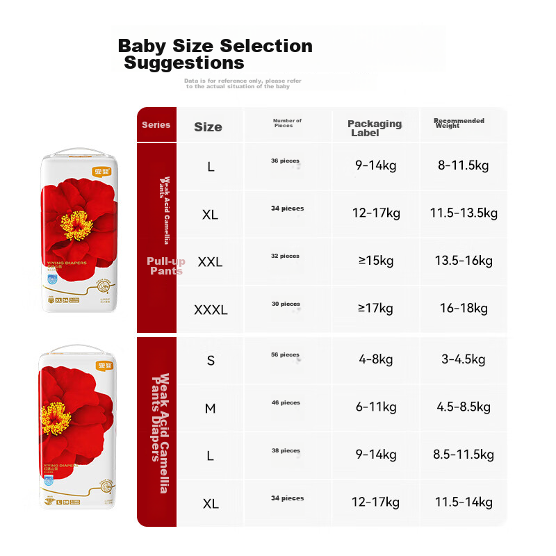 Yiying Hongyu Camellia Baby Diapers, M Size, 46 Pieces, Ultra-Thin, Breathable, Soft, Suitable for Sensitive Skin, Disposable Diapers