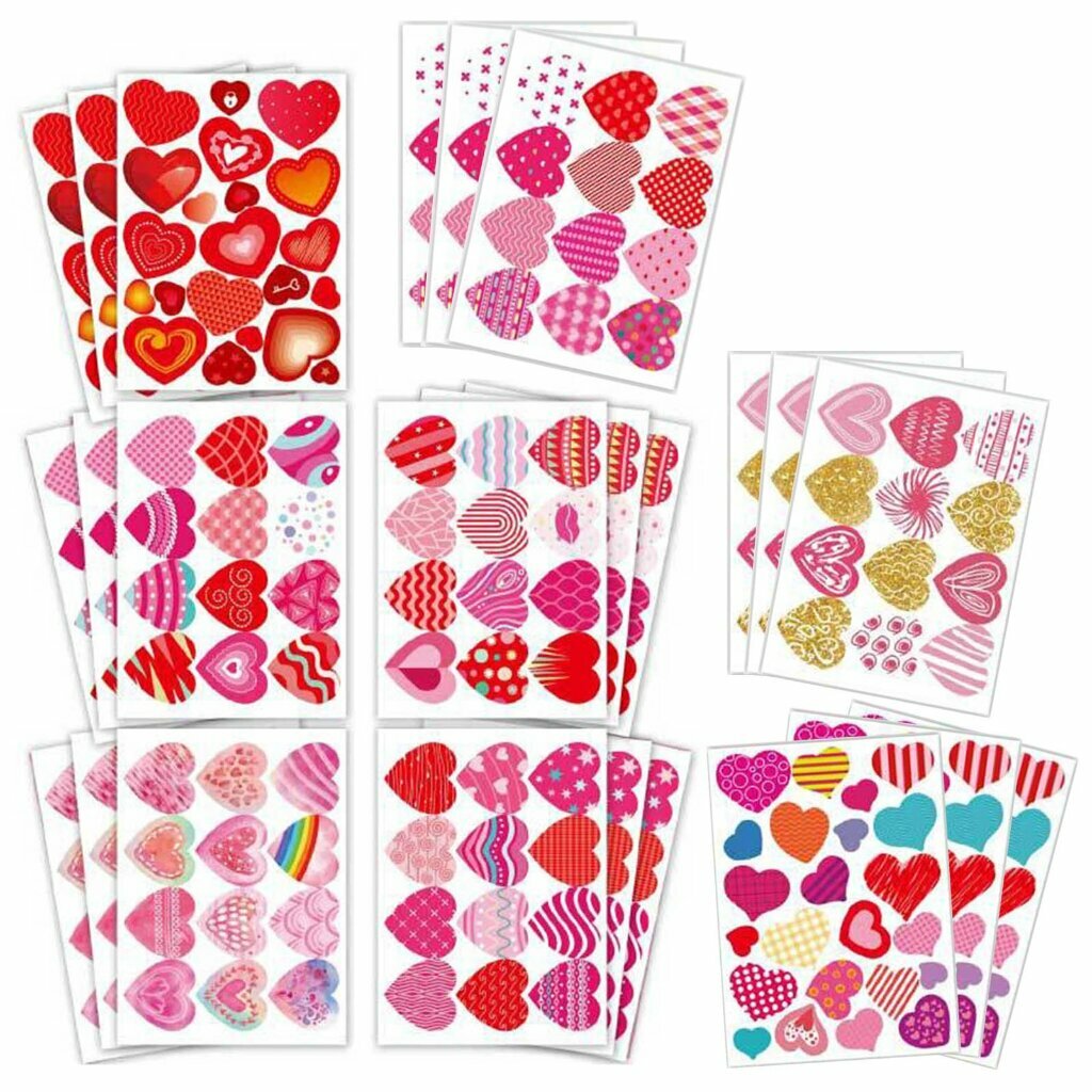 24шт Красочные Наклейки в форме Сердца для Детей, Наклейки В Форме Сердца, Любовные Декоративные Наклейки, Легкие для Изготовления Открыток