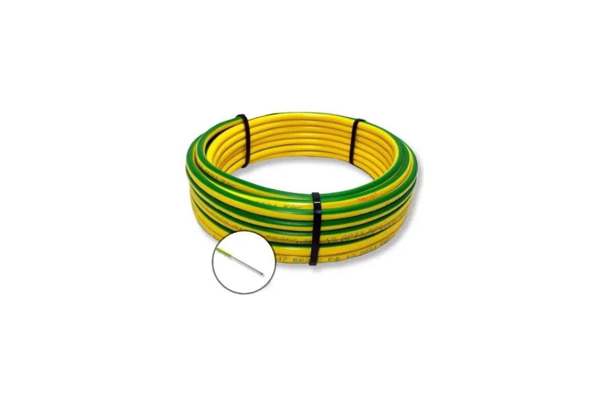 OZ251808L2 Провод установочный ПАВ 1x4 мм2 зелено-желтый, 2 м, гибкий для монтажа
