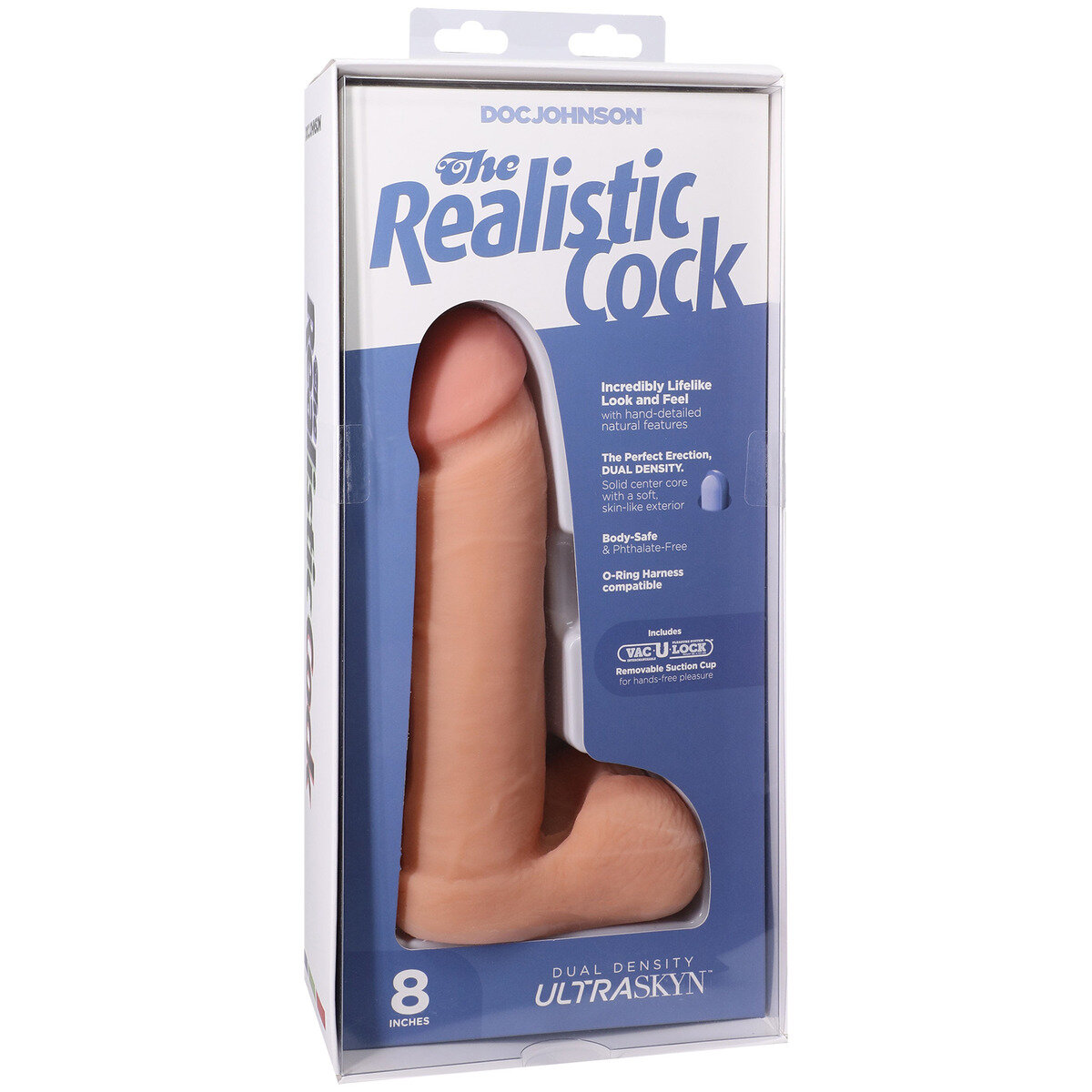 Фаллоимитатор Doc Johnson Ultra Skin 8, реалистичный, материал UR3