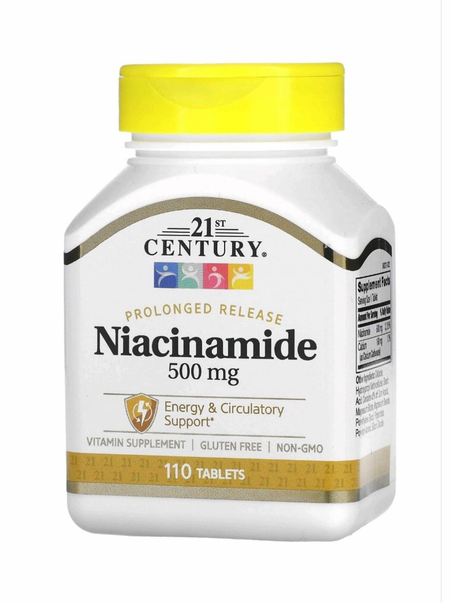21 st Century Niacinamide, никотинамид, замедленное высвобождение, 500мг - 110таблеток