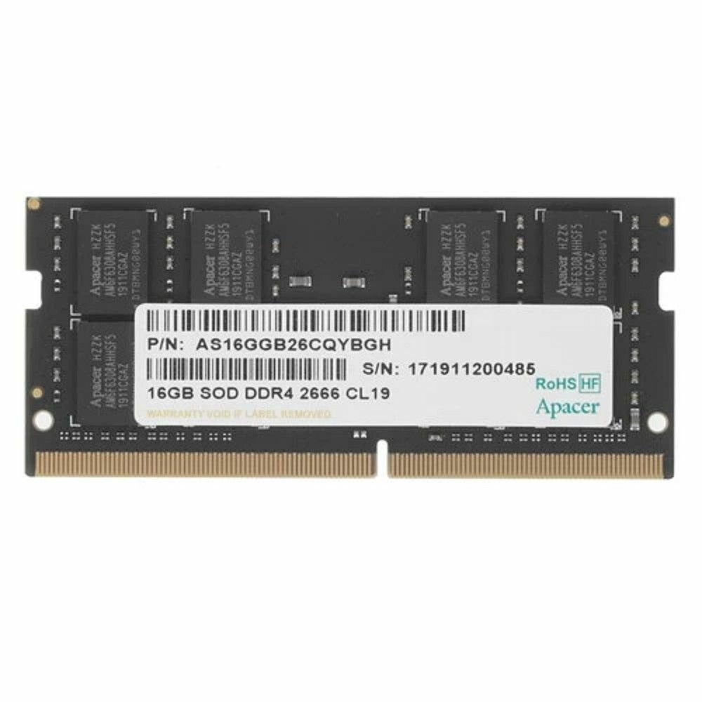 Apacer Модуль оперативной памяти DDR4 SODIMM 16GB ES.16G2V. GNH PC4 - 21300, 2666MHz
