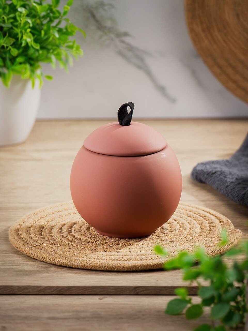 Диспенсер для ватных дисков, 9.6х9.6, керамика, терракотовый, BCE0758BA-CT