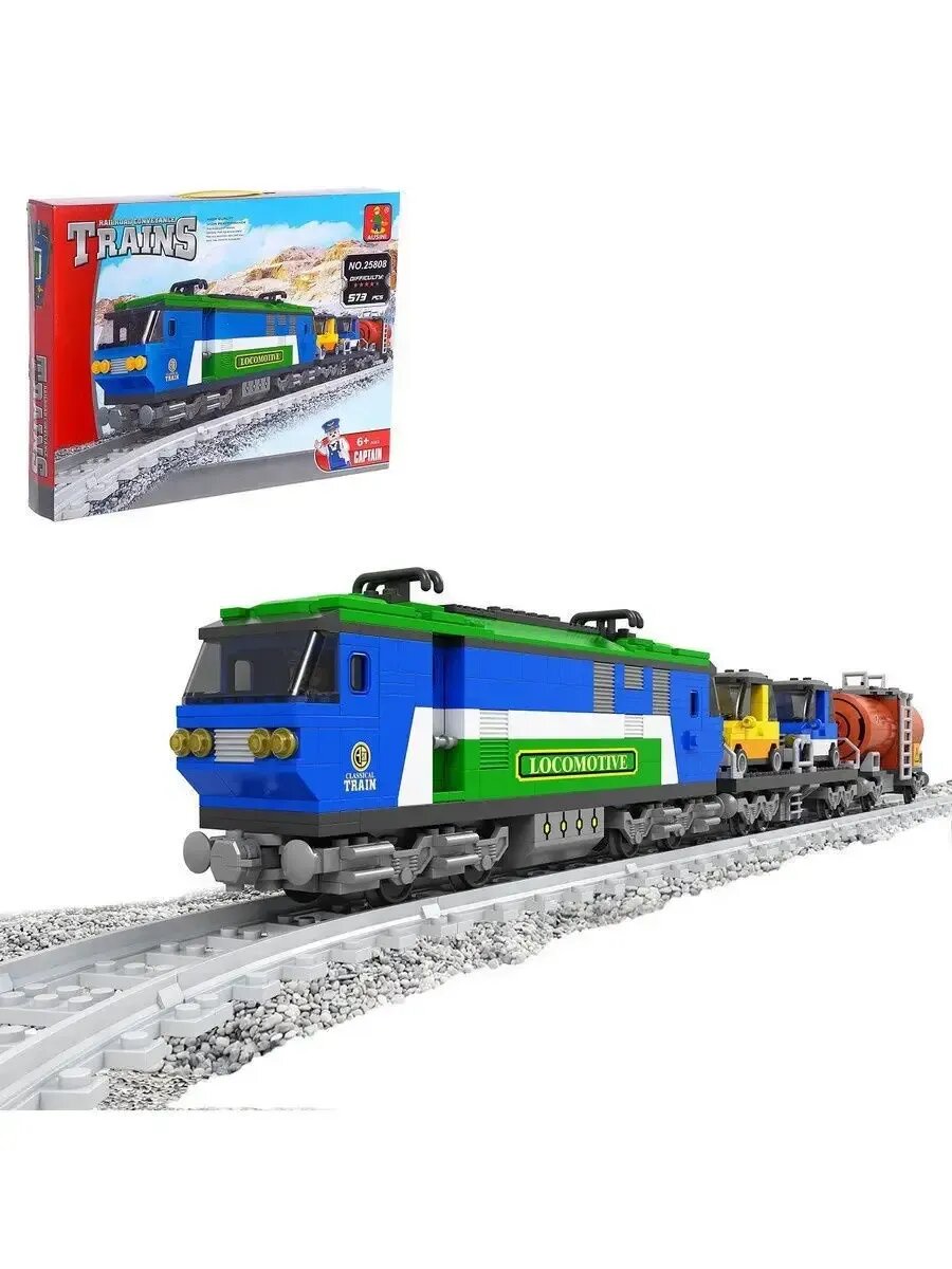 Конструктор "Грузовой электропоезд", 573 детали