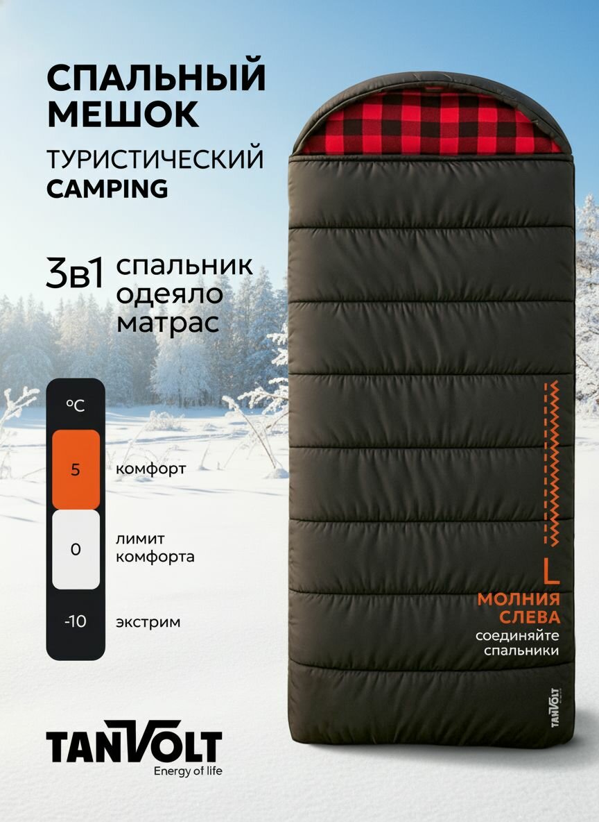 Спальный мешок туристический утепленный кемпинговый одеяло