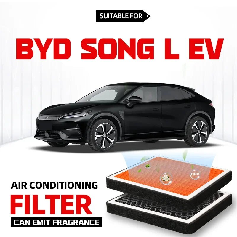 Фильтр салона для BYD Song L EV, воздушный фильтр с активированным углем, фильтр кондиционера с ароматизатором для очистки воздуха в салоне автомобиля