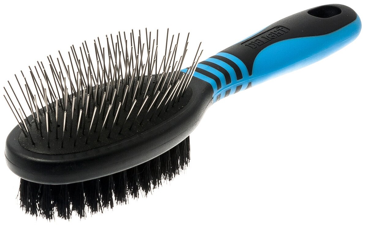 Щетка DeLIGHT, натуральная щетина, двусторонняя, вращающиеся зубцы