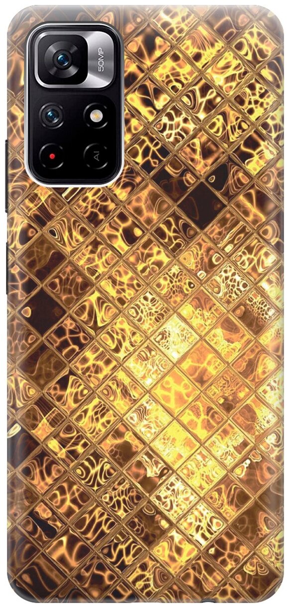 Силиконовый чехол Янтарные соты на Xiaomi Poco M4 Pro 5G / Сяоми Поко М4 Про