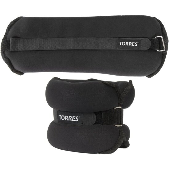 Утяжелители универсальные Torres 3 кг, (2штх1,5кг), неопрен, металлический песок, черный (PL110183)