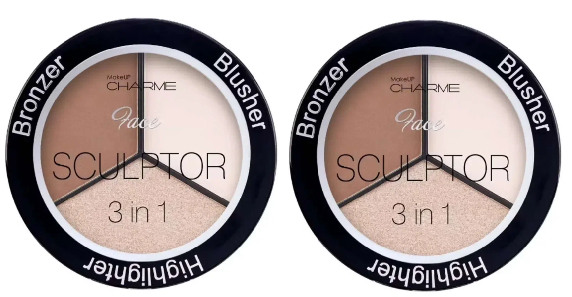 Скульптор для лица Charme 3в1 тонн 12 нюдовый, 2 уп.