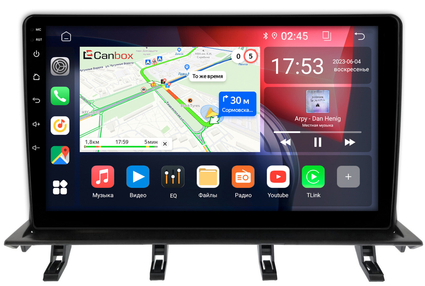 Штатная магнитола Canbox GTR10-3353 Mazda Demio 2 (DY), 2 (DY) 2002-2007 (взамен верхнего бардачка) Android 10 (IPS, DSP, CarPlay)