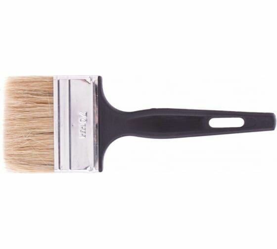 Флейцевая кисть 70х6, натуральная щетина, пластиковая ручка СИБРТЕХ Стандарт 82506