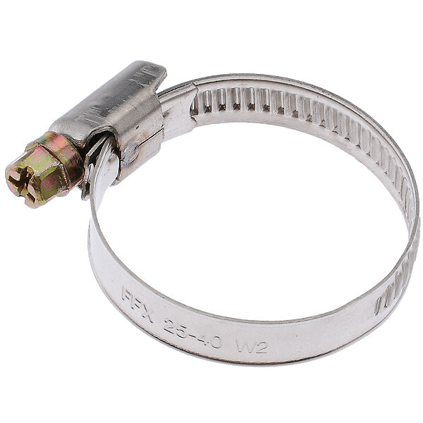 Хомут PL-9 (25-40)/W2 червячный нержавеющая сталь (50 шт. в комплекте)