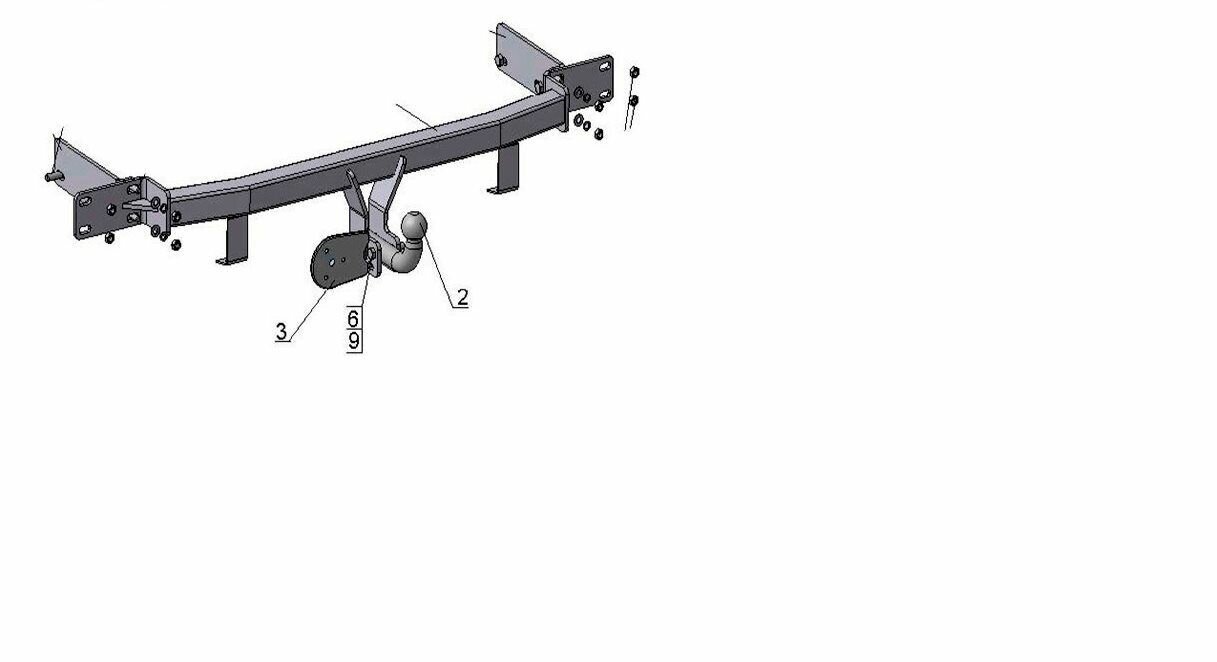 Фаркоп для Kia Sorento SUV 2006-2009гг. (без электрики) (паспорт и сертификат) AvtoS. KI12