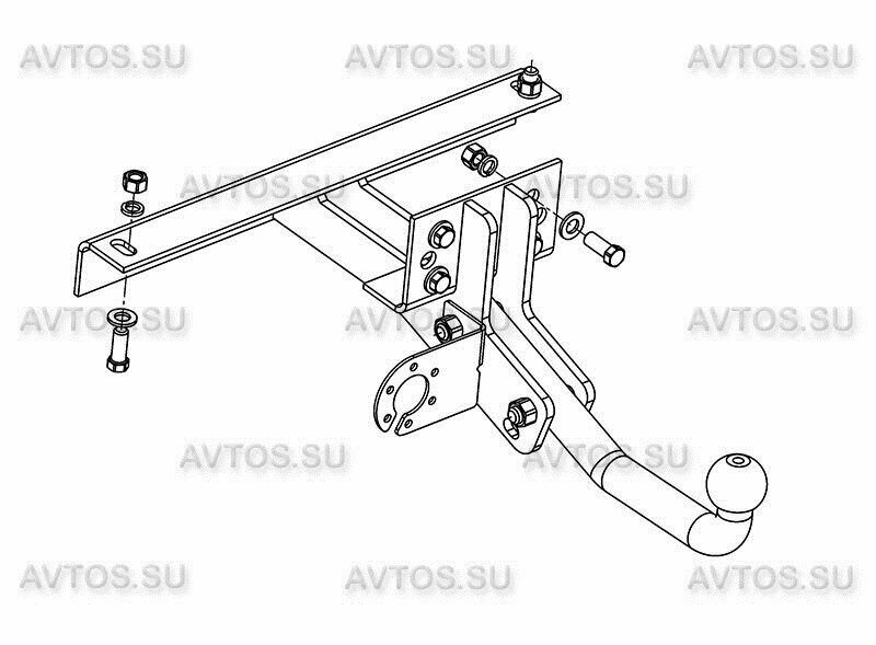 Фаркоп для UAZ 3163 (без электрики) (паспорт и сертификат) AvtoS. UAZ-04