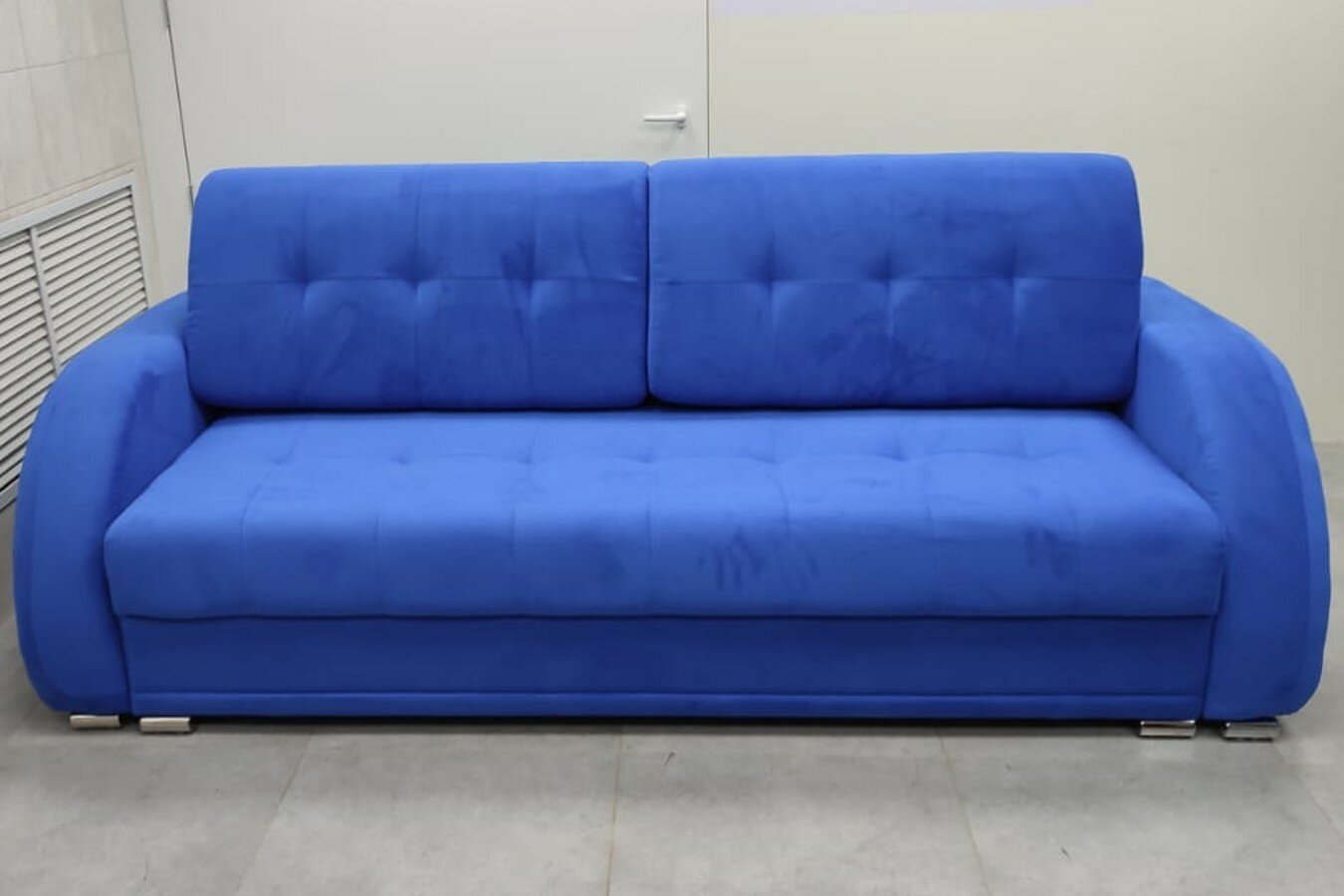 Прямой диван Турин Зара велюр, еврокнижка, 243х105х85 см, с ящиком для белья