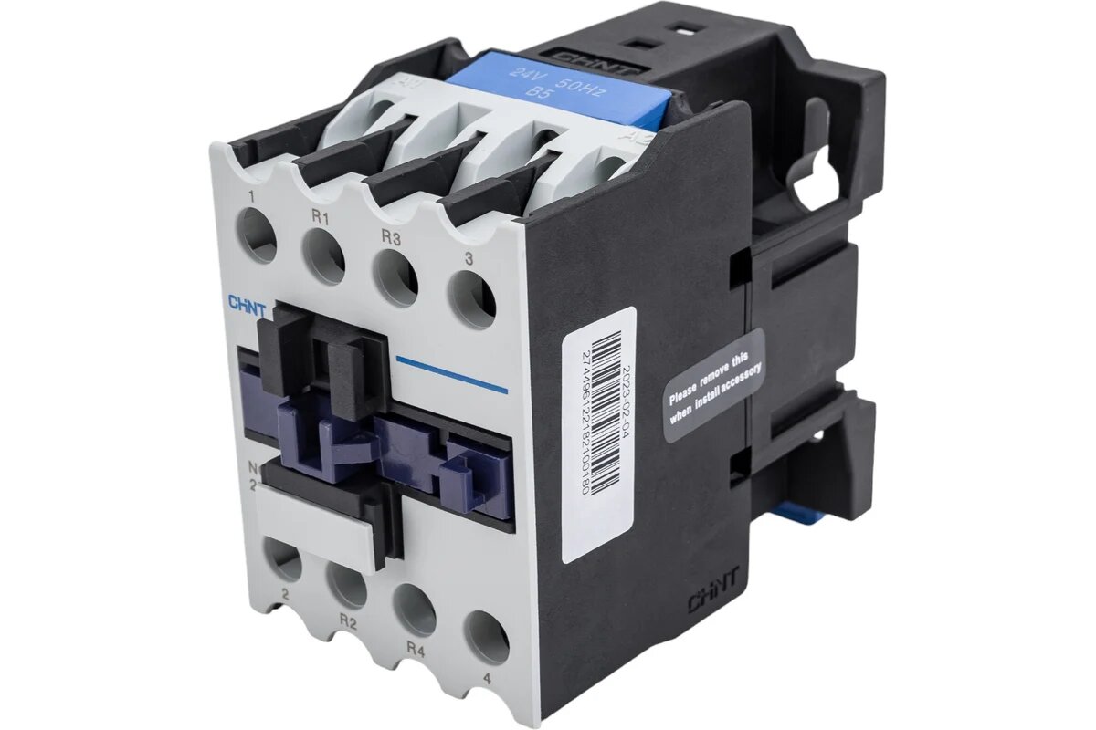 CHINT NC1-2508 Контактор 25A, 2НО+2НЗ, Катушка 24В 50Гц, Монтаж на DIN-рейку 221821