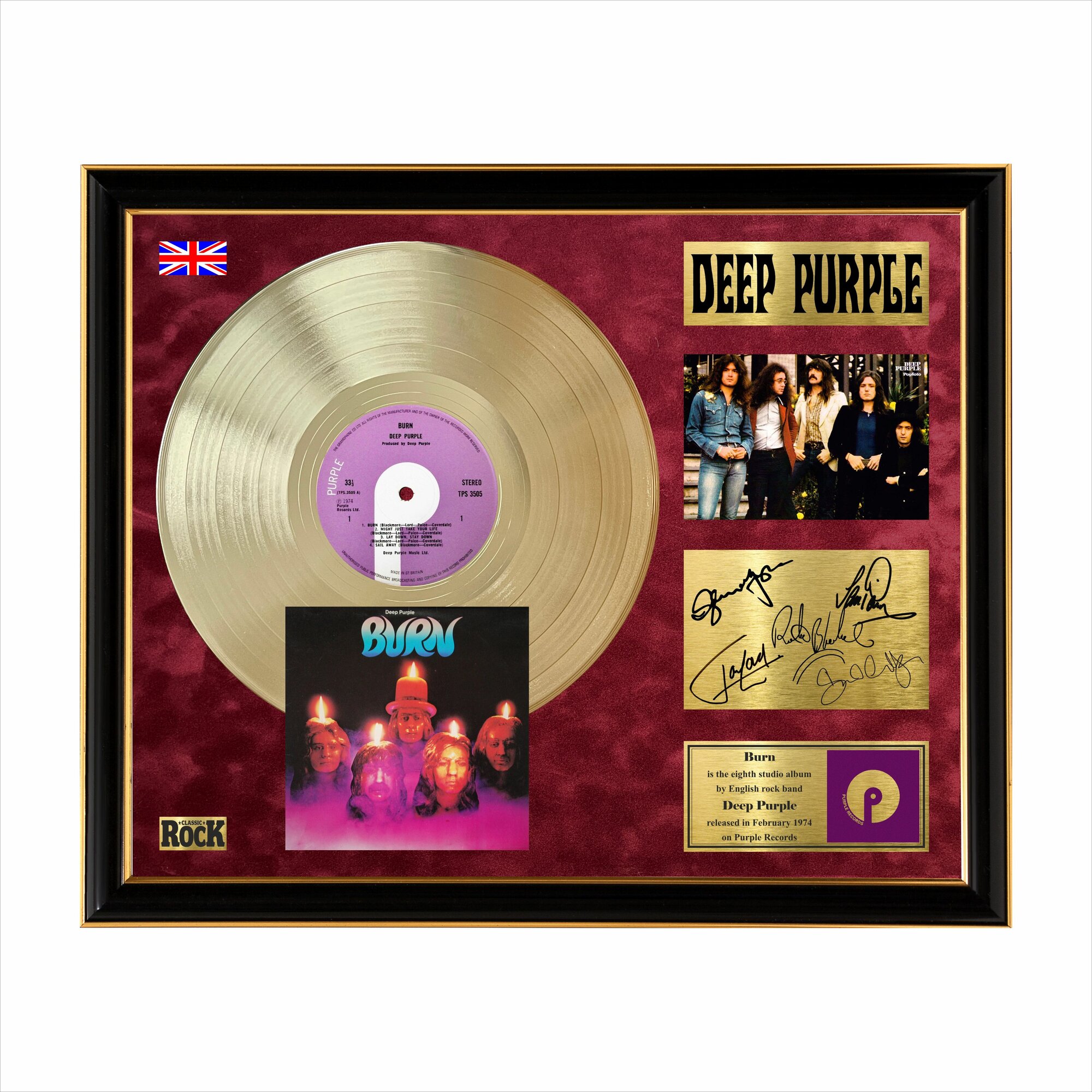 Золотой диск Deep Purple Burn