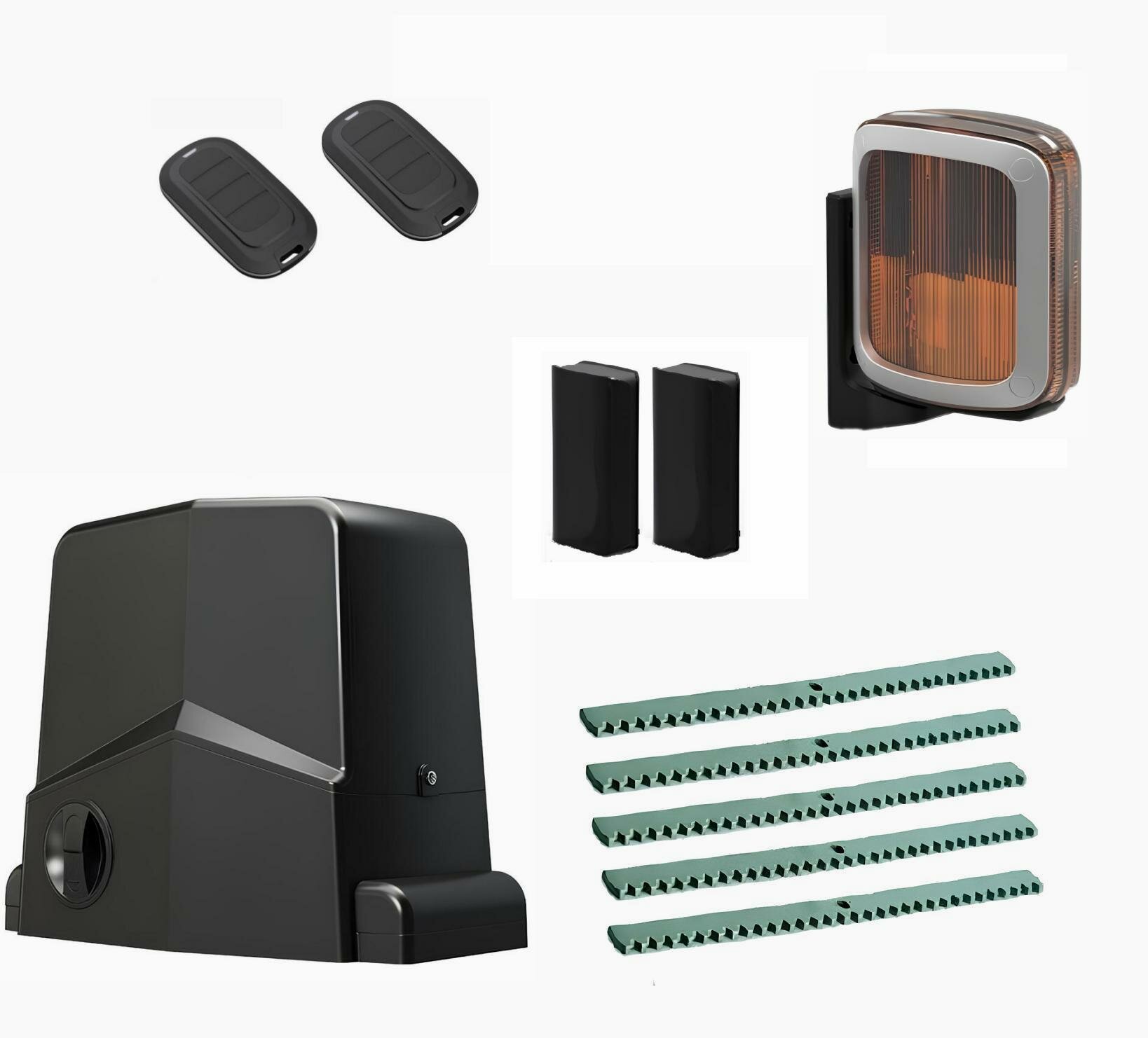 Автоматика для откатных ворот ARW-600MKIT FULL5-A, комплект: привод, 2 пульта, лампа, фотоэлементы, 5 реек