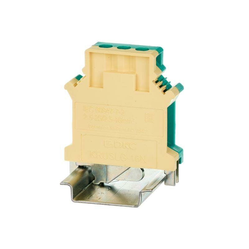 Клемма заземления винтовой зажим 2 точки подключения 16кв. мм DKC KRUSLG-16N