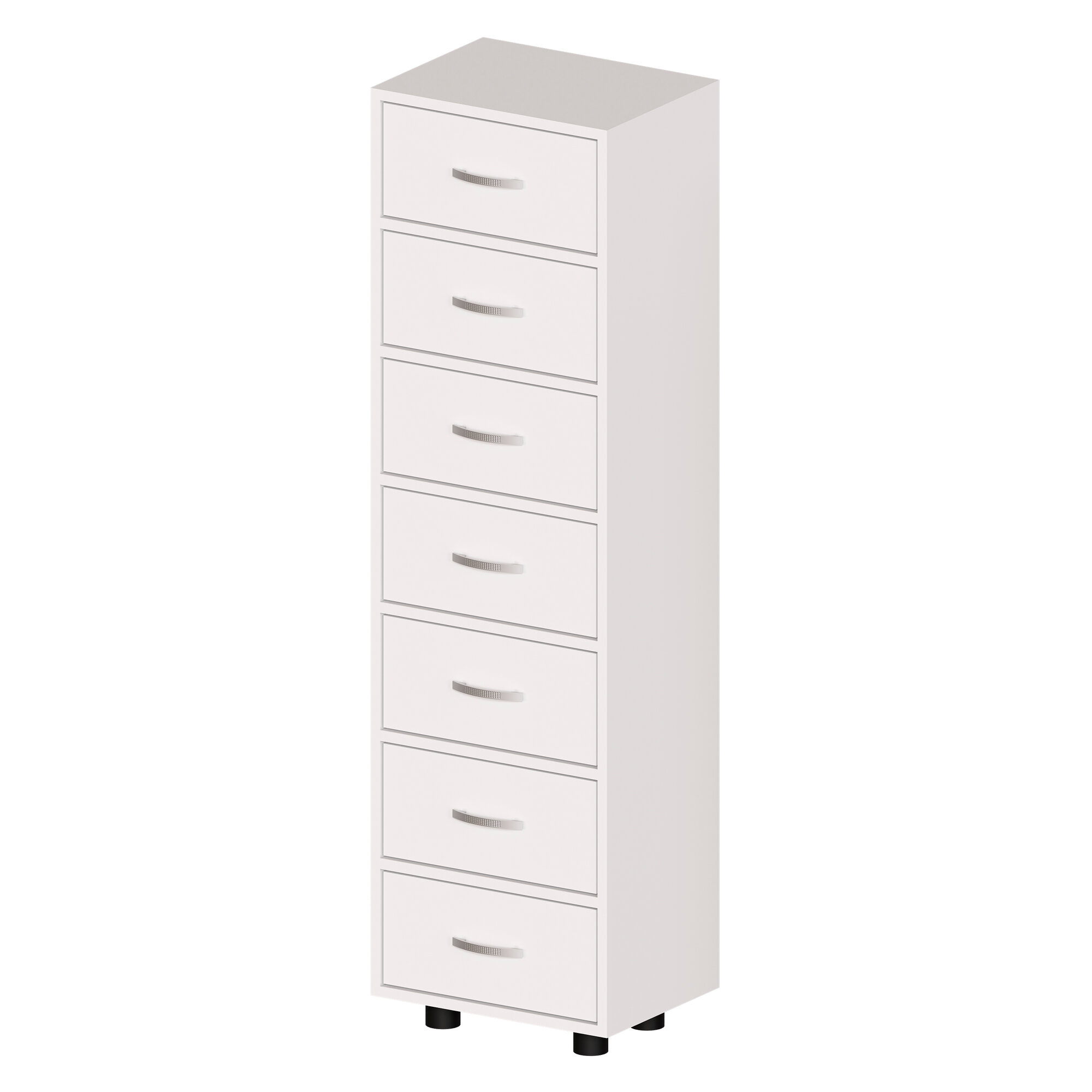 Комод СитиМебель-10 Ширина 40 см, Глубина 30 см, Высота 141 см, цвет: белый