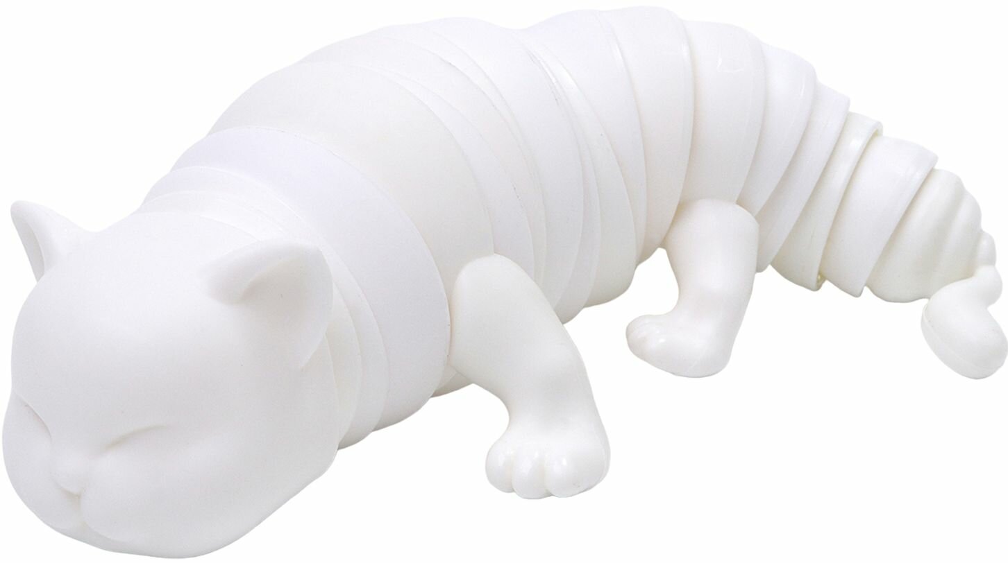 Развивающая фиджет игрушка-антистресс "Белый кот", детская растягивающаяся трубка гармошка