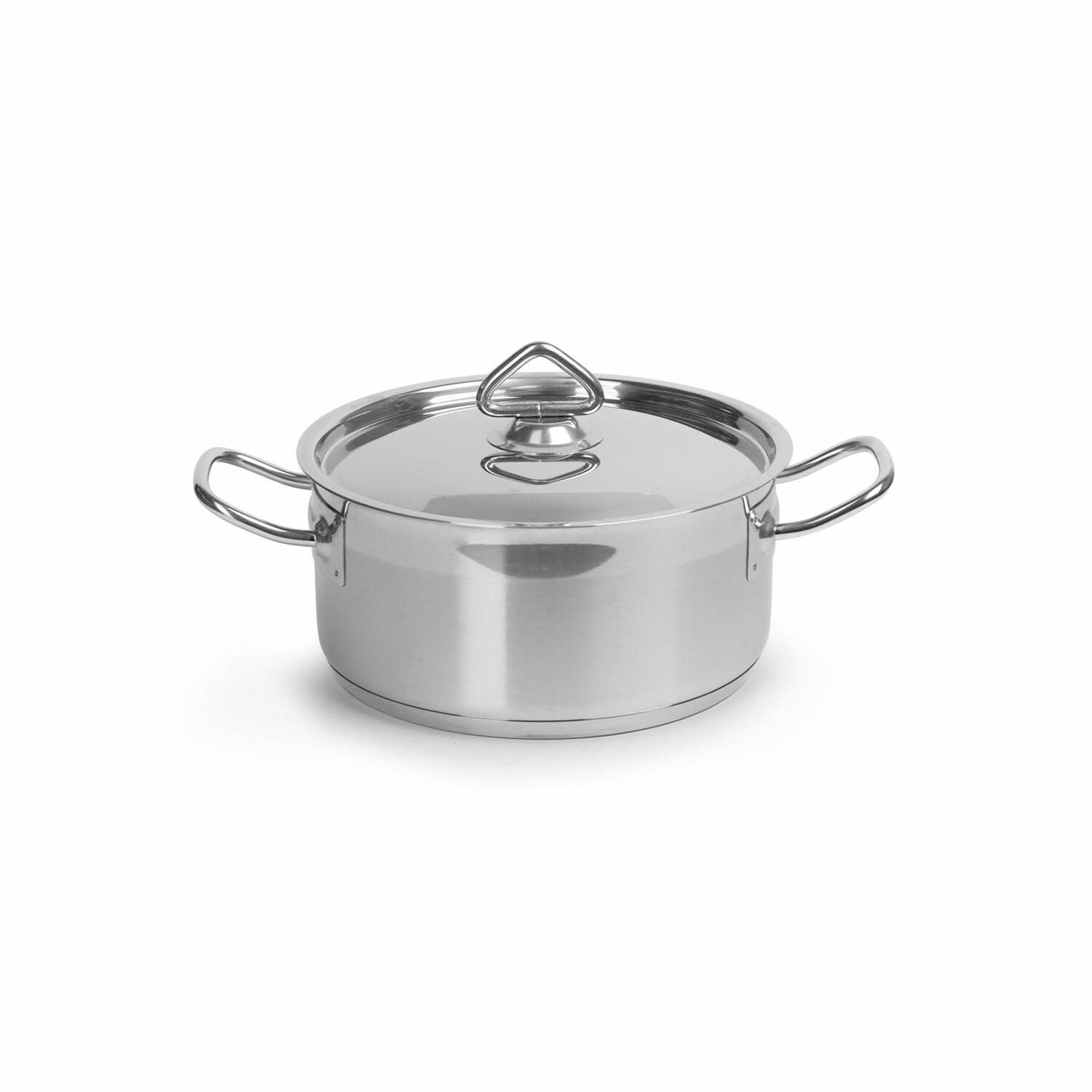 Кастрюля из нержавеющей стали 3,0л тройное дно металлическая крышка d-21,5см h-10см индукция