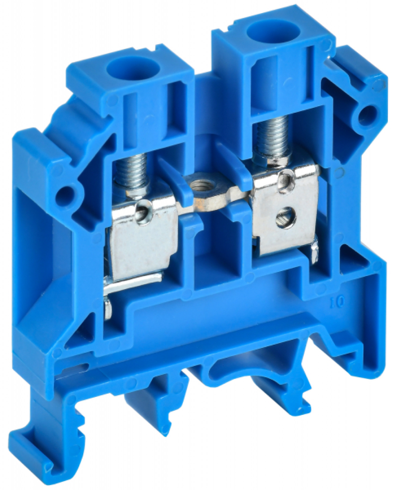 Клемма для проводов IEK / ИЭК CTS 6мм2 корпус огнеупорный пластик, синяя, 43х8мм, 1шт. / зажим