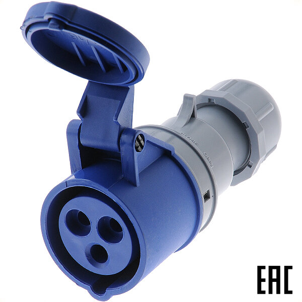 Розетка кабельная РП-103 26130DEK 16А 220В 2P+PE IP44 CEE213-6 DEKraft