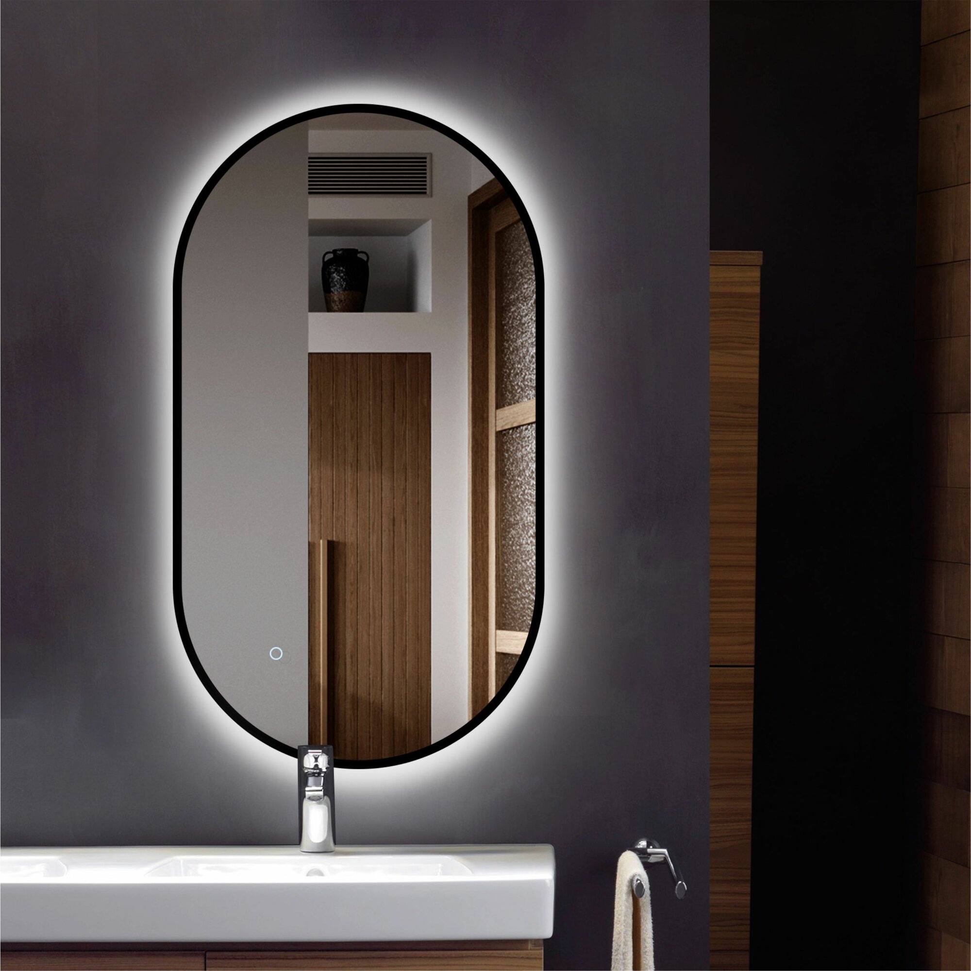 Зеркало интерьерное Финист, серия Keleno, 110 х 50 см, настенное, светодиодная подсветка, фоновая