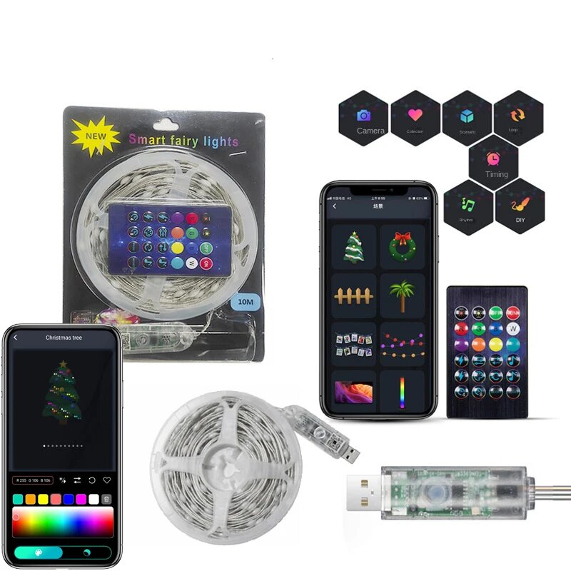 Светодиодная смарт-гирлянда CHIBELLOSTAR RGBIC 10M 100LEDS APP