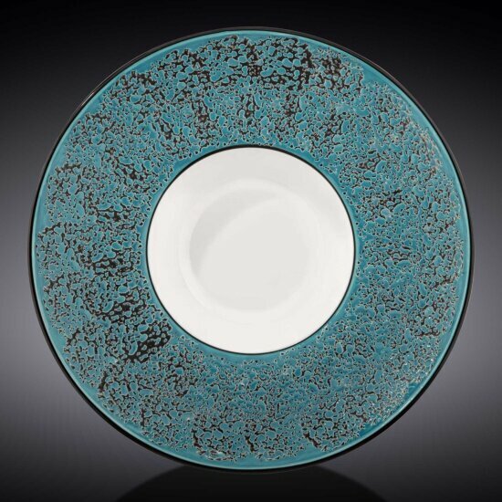 Тарелка Wilmax England глубокая 27 см SPLASH фарфор голубой цвет