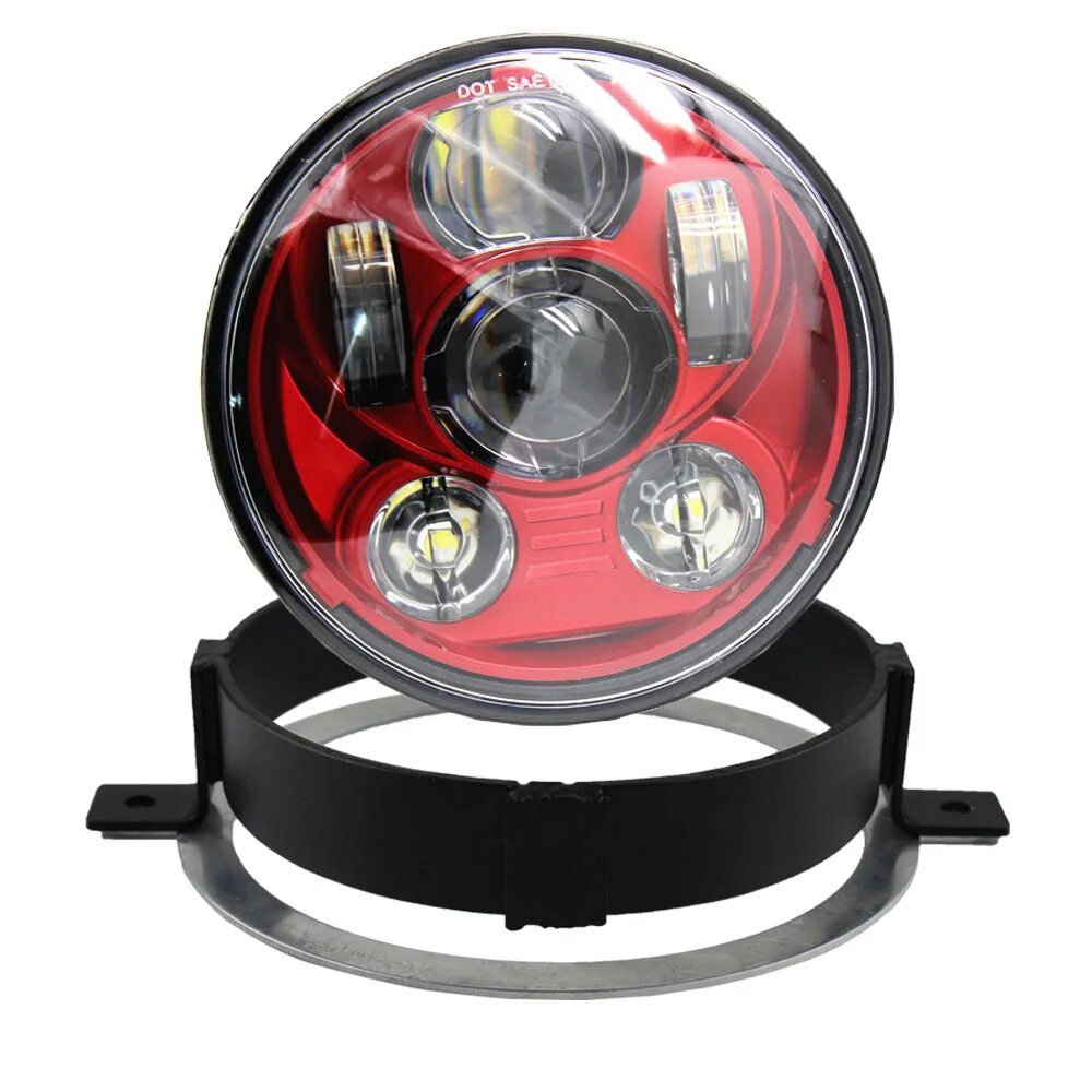 Для Honda 2002-2008 VTX 1800 VTX 1300 5,75 дюймов светодиодные мотоциклетные фары дальнего и ближнего света с креплением для фар Красный, red A