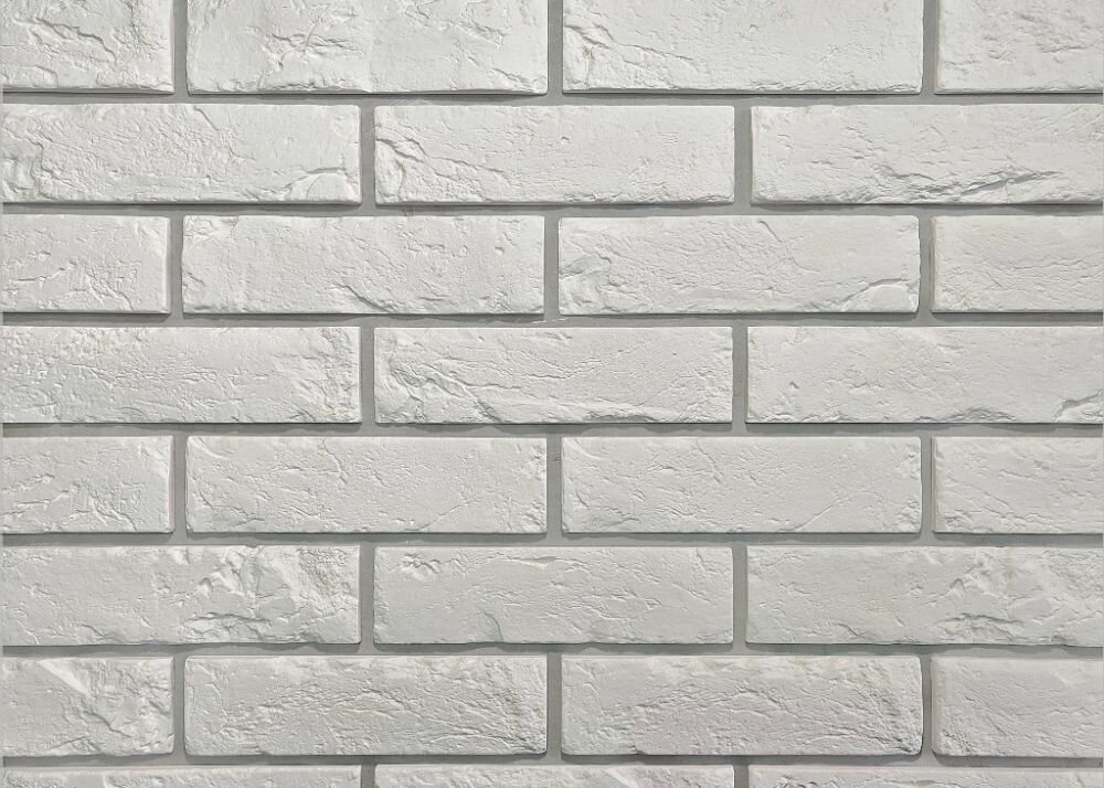 Декоративный Кирпич Русский Камень Петровский Белый Артикул 12.04 Ш25.2хВ6.7хТ1.1 см 1м2.