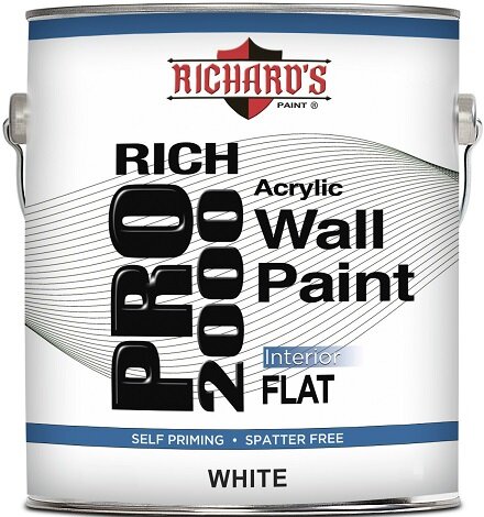 Краска Интерьерная Richards Paint Rich Pro 2000 3,78л Белая, Акрило-Латексная, Гиппоаллергенная для Внутренних Работ / Ричардс.