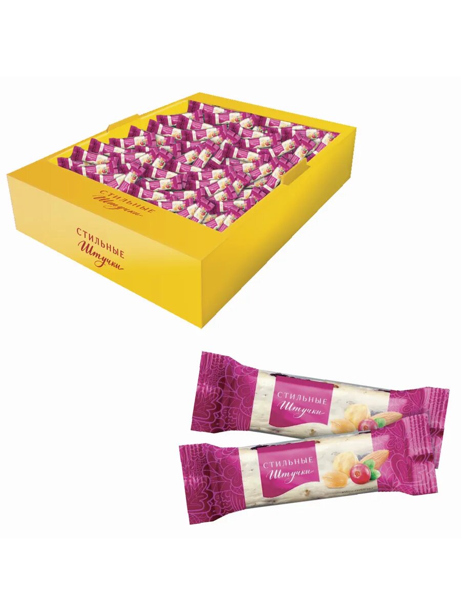 Конфеты нуга с клюквой и орехами 2 кг