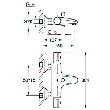 Смеситель Grohe Grohtherm 800 34567000 для ванны