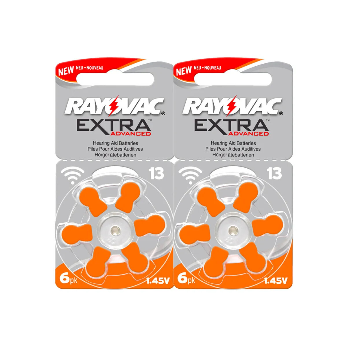 Батарейки RAYOVAC Extra 13 A13 (PR48) для слухового аппарата, 2 блистер (12 батареек)