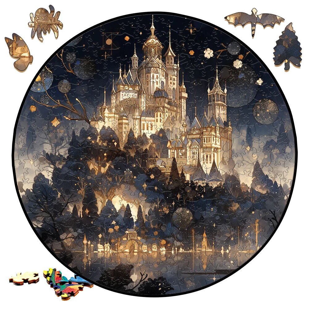 Пазл деревянный в виде храма, леса, для взрослых, ypan-4200-A3