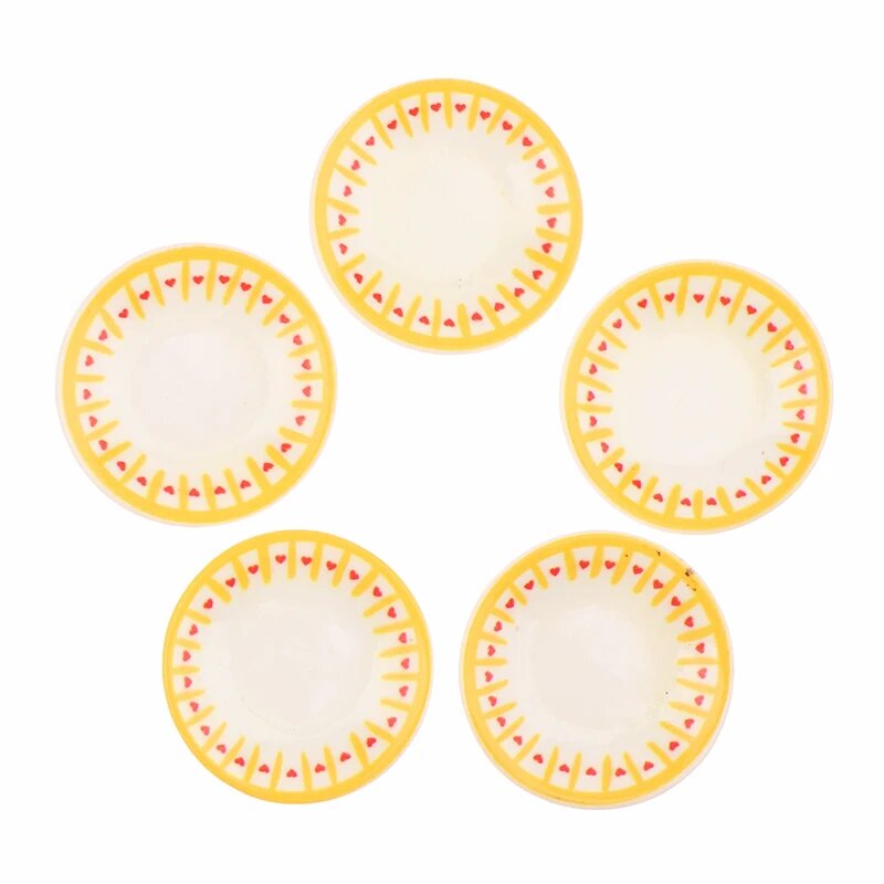 MYPANDA Кукольные тарелки 5 шт. Желтый, A4 5pcs