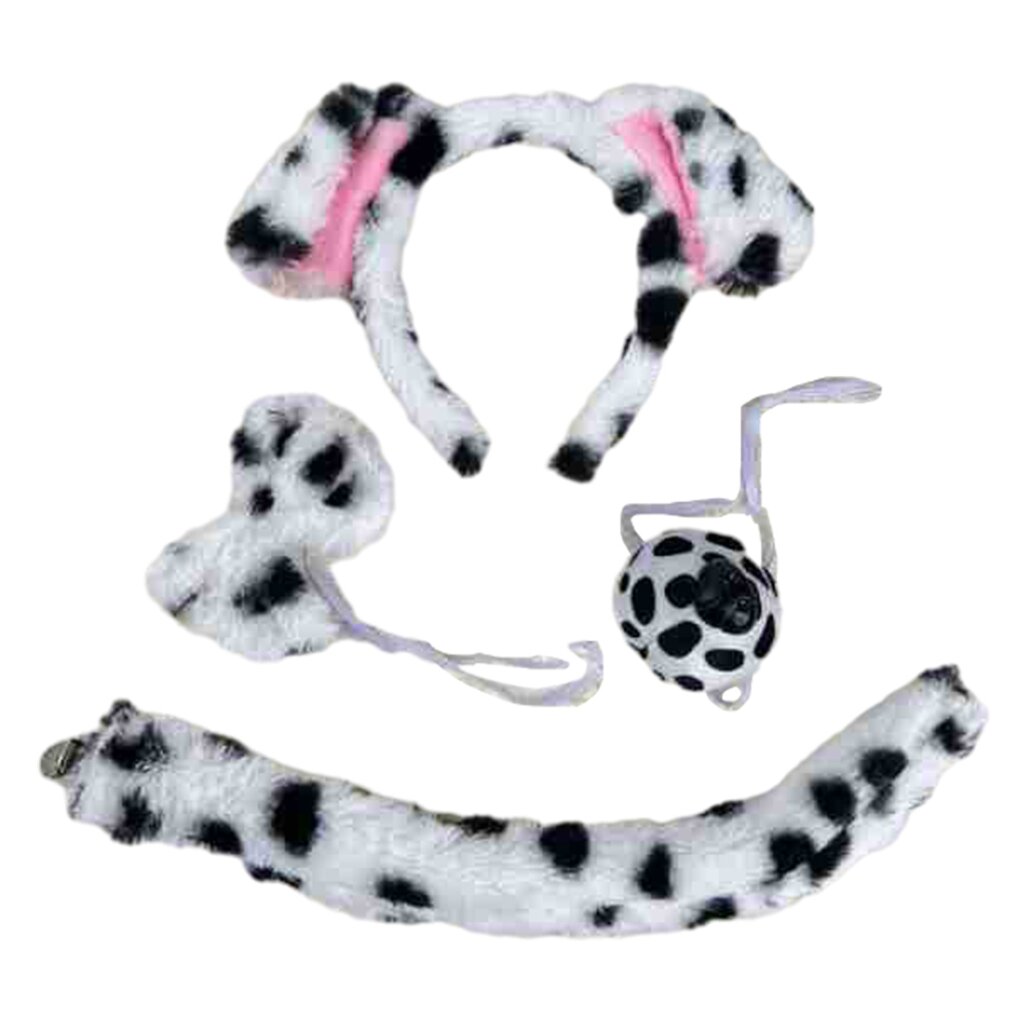 Мультяшный пудинг с собачьими ушками, Милый детский Набор Повязок на голову Для Собак-Пятнистый Пудинг с Собачьими ушками из четырех частей