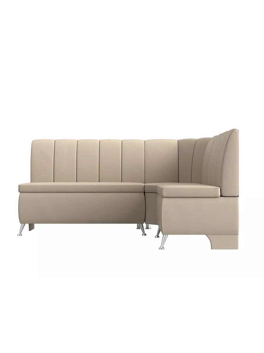 Диван кухонный угловой Кантри, правый угол, 4-местный, размер: 170x88х133см, Искусственная кожа, бежевый