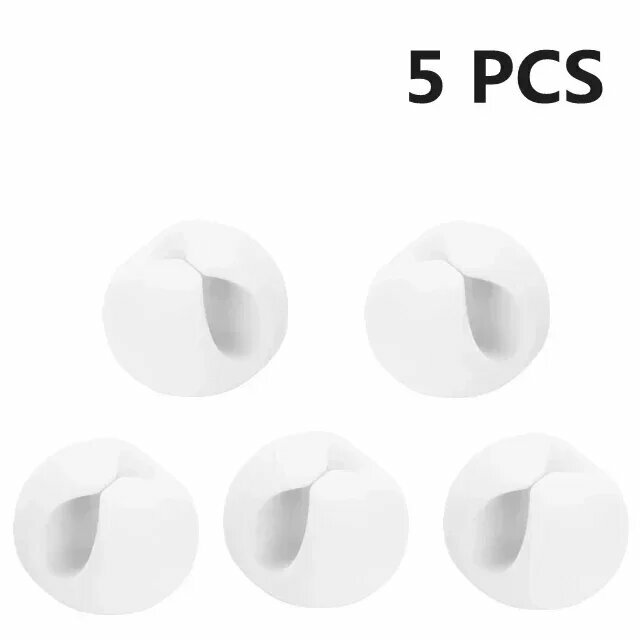 1/5/10/20 шт, зажимы для кабеля, силиконовый органайзер для кабеля, настольный держатель White 5PCS