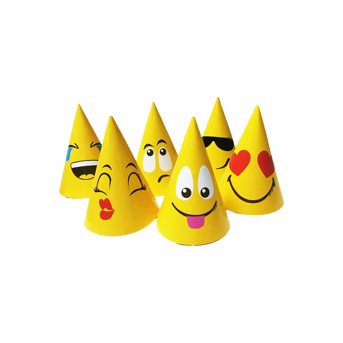 Праздничный колпак Патибум "Эмодзисмайл", набор цветов, 6шт. (4690296047092), 12 уп.