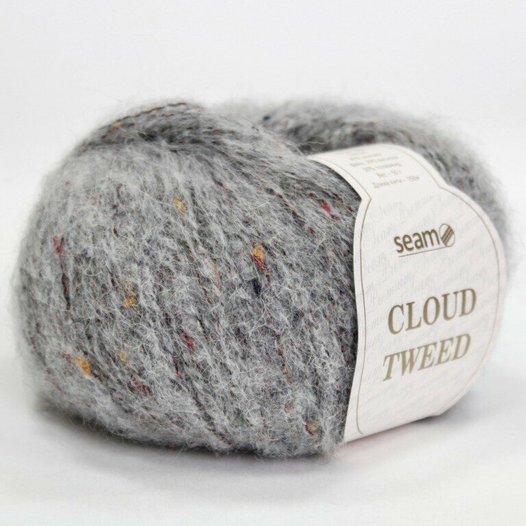 Пряжа Cloud Tweed Seam цвет 45822 средне-серый, 10*(150м/50г), 40% альпака файн 30% вискоза 30% полиамид