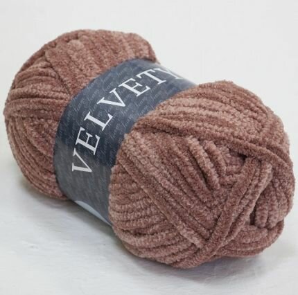 Плюшевая пряжа Velveti Seam цвет 28 медвежонок, 10шт*(68м/100г)