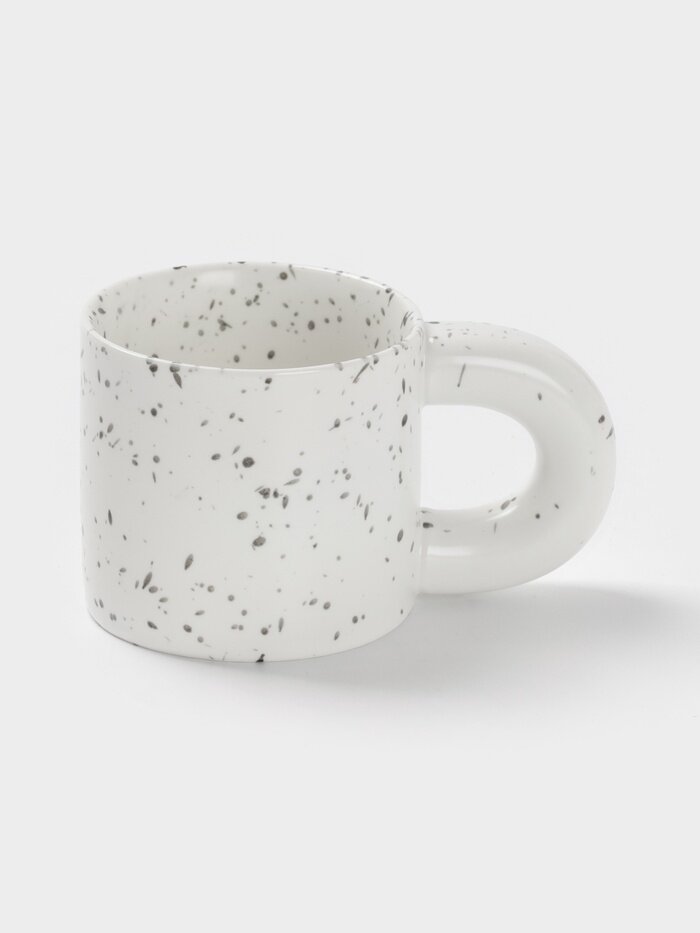 Кружка Доляна «Сплэш», 350 мл, 14×8.8×8 см, фарфор, белая